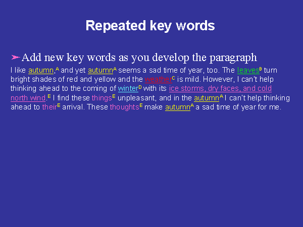Repeated Key Words